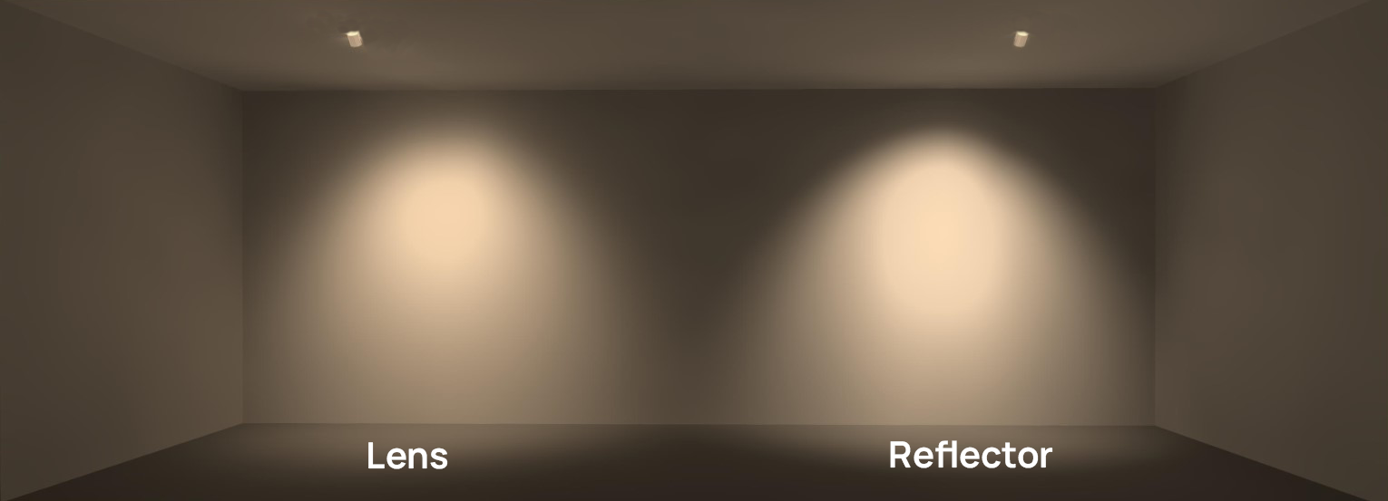 The light beam is more intense at the centre, with a sharper fall-off ...